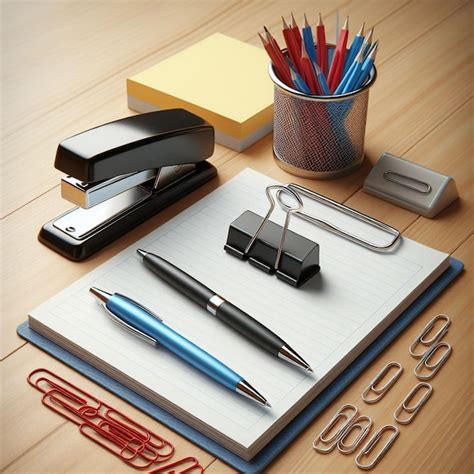 Office Supplies Realistic Photo Premium Ai Generated Image