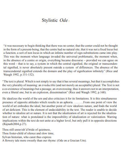 30 Ode Poem Examples To Download