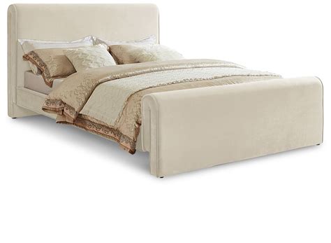Sloan Velvet Full Bed In Cream By Meridian 1stopbedrooms