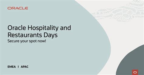 Roberto Oguma On Linkedin Oracle Hospitality And Restaurant Days Are Coming Across Emea And Apac …