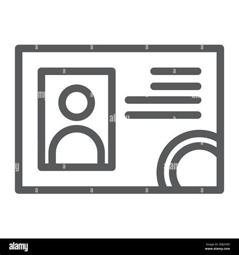 Driver License Line Icon Documents And Card Identification Sign