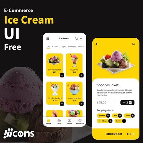 Iiicons E Commerce Ice Cream App Ui This Ui Design Is Super Stylish Attention Grabbing And