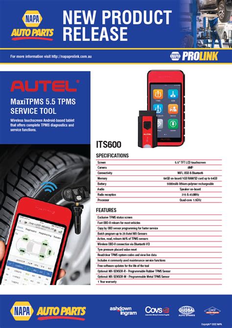 Autel MaxiTPMS TPMS Service Tool NAPA