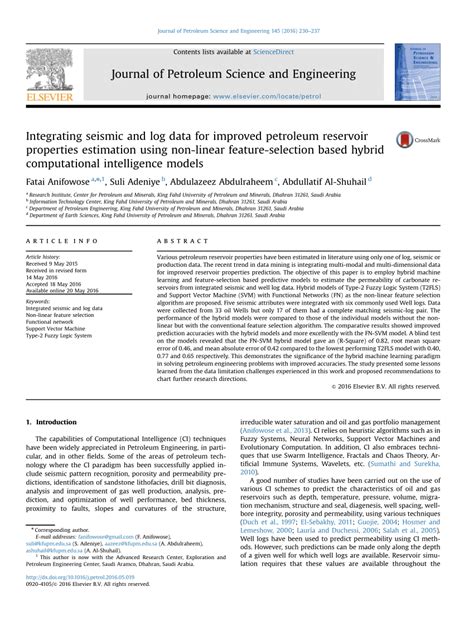 Pdf Improved Permeability Prediction From Seismic And Log Data Using Artificial Intelligence