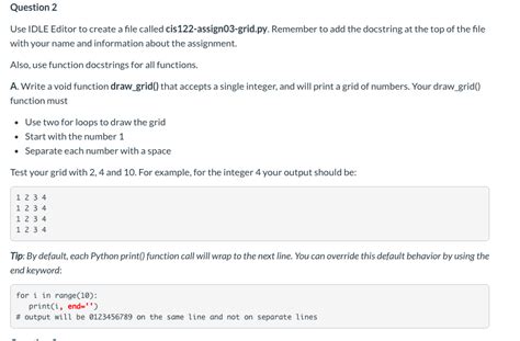 Solved Question Use IDLE Editor To Create A File Called Chegg Com