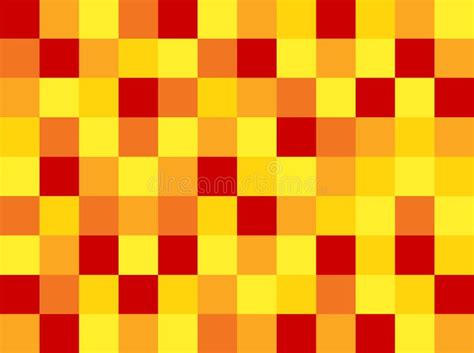 Mosaic Grid In Hot Tone And Random Color Stock Illustration