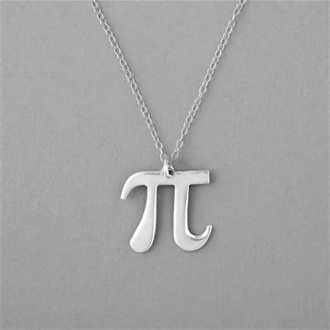 math pi 3 14 symbol number pendant necklace stainless steel geometry