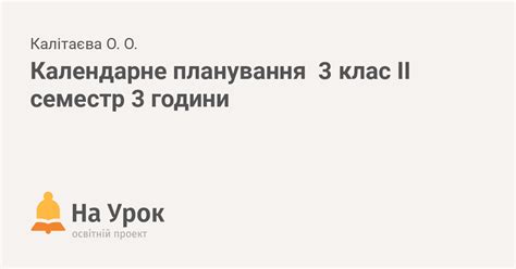 Календарне планування 3 клас ІІ семестр 3 години