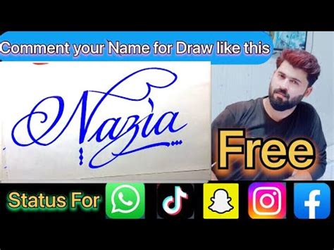 Nazia Name Signature Calligraphy Status How To Cursive Write With Cut