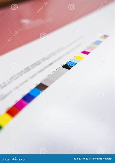 Colour Chart On Digital Printing Offset Industry Work Process Stock