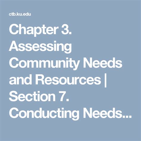 Chapter 3 Assessing Community Needs And Resources Section 7