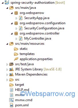 Spring Security Role Based Authorization Example Websparrow