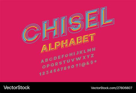 Chisel Font Royalty Free Vector Image Vectorstock