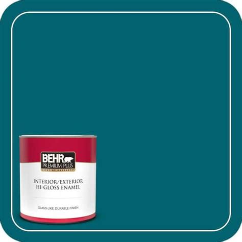 Behr Premium Plus 1 Qt S H 520 Peacock Tail Hi Gloss Enamel Interior