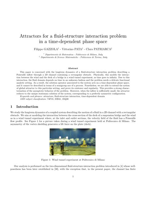 Pdf Attractors For A Fluid Structure Interaction Problem In A Time Dependent Phase Space
