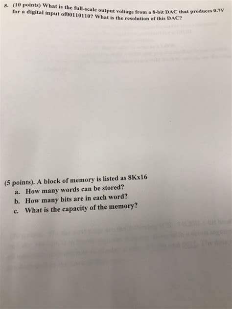 Solved S 10 Points What Is The Full Scale Output Voltage