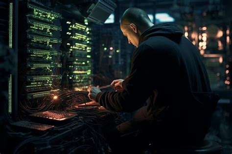 Premium Photo It Professionals Configuring Servers