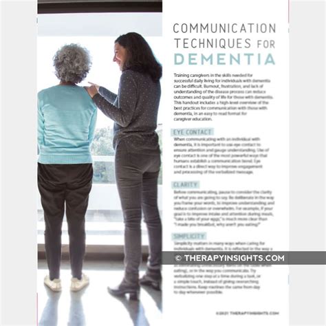 Communication Techniques For Dementia Adult And Pediatric Printable