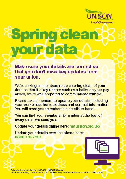 Spring Clean Your Data Leaflet Unison Shop