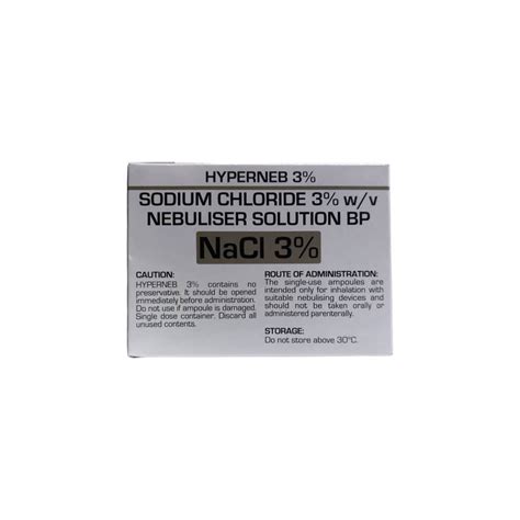 Hyperneb 3 Sodium Chloride Nebuliser Solution Bp Nacl 3 4ml 20ampoules Box Shopee Malaysia