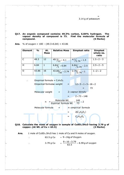 Important Questions For Class 11 Chemistry Chapter 1 Some Basic Concepts Of Chemistry