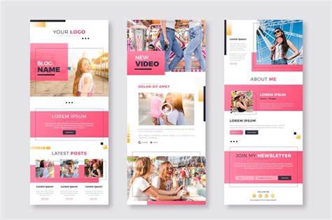 그라데이션 블로그 템플릿 디자인 무료 벡터