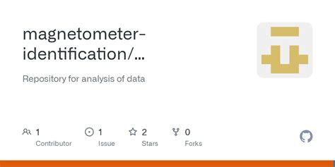 Github Magnetometer Identificationdataanalysis Repository For