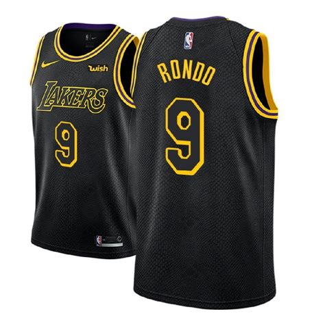 Mens Los Angeles Lakers 9 Rajon Rondo City Edition Jersey Black