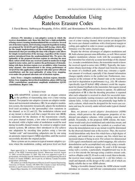 Pdf Adaptive Demodulation Using Rateless Erasure Codes
