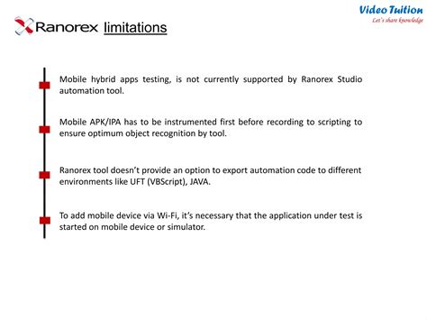 Ranorex Studio Introduction Features And Limitations Mobile Test