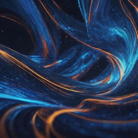 Premium Photo Digital Cyberspace Futuristic Blue Color Particles Wave Flowing