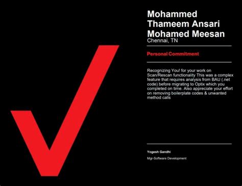 Mohammed Ansari On Linkedin Verizon Spotlightawards Commitment