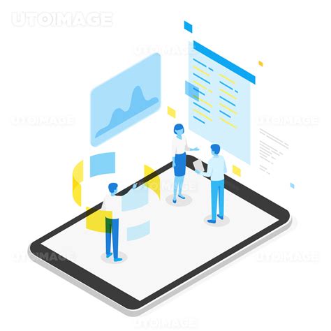 그래프와 차트로 업무분석과 비교하는 장면 비즈니스 아이소메트릭 벡터 이미지 시리즈 유토이미지 상세페이지 베이직샵 일러스트 21808666