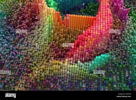 colorful 3d rendering block geometric structure shape composition