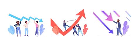 금융 위기 파산 투자 위험 개념 컬렉션 전체 길이 수평 아래로 떨어지는 경제 화살표에 대해 좌절 기업인 설정 가공의 인물에 대한 스톡 벡터 아트 및 기타 이미지 Istock
