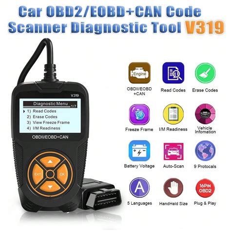 OBDII Scanner Diagnostic Tool OBD2 Car Code Reader Check Engine Fault Code Scanner IM Readiness