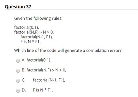 Solved Question 37 Given The Following Rules