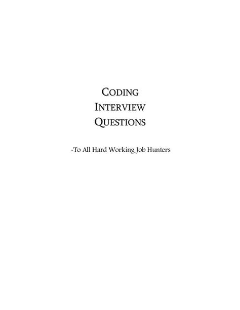 Coding Interview Questions