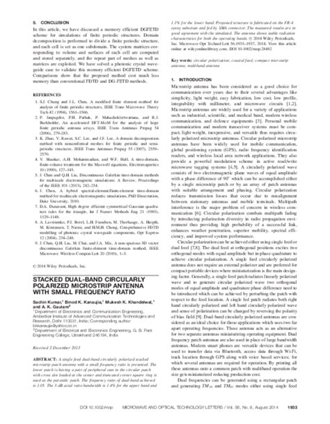 Pdf Stacked Dual Band Circularly Polarized Microstrip Antenna With Small Frequency Ratio