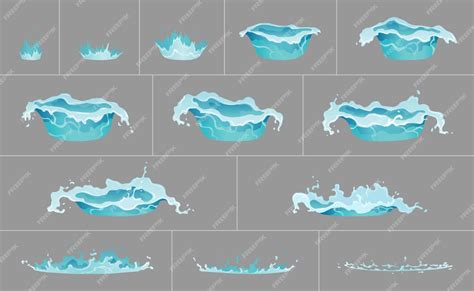 Анимация брызг воды специальный эффект капельной воды Fx Sprite Sheet