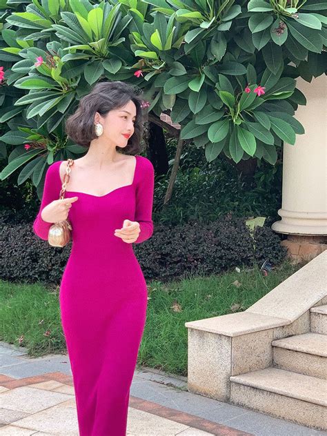 Loveeds™ Elegant Vintage Knitted Dress Women Autumn Korean Style