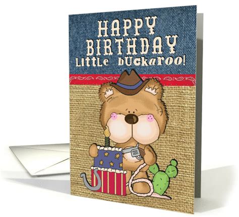 Happy Birthday Little Buckaroo Bear Card 1472386