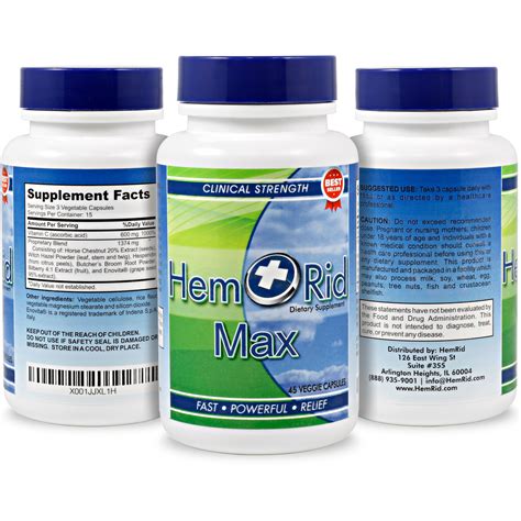 Hemrid Hemrid 1 Hemorrhoid Supplement Made In The Usa