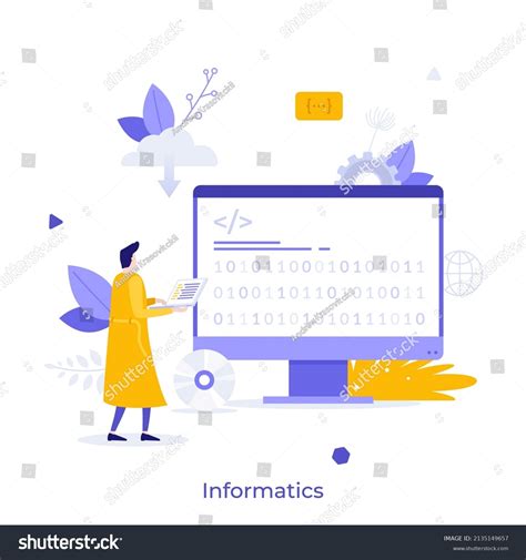 Computer Scientist Looking Binary Numbers On Stock Vector Royalty Free 2135149657 Shutterstock