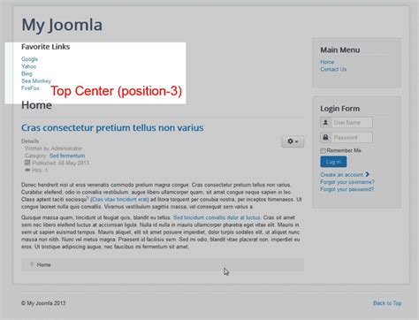 Positioning A Menu In Joomla Web Hosting Hub