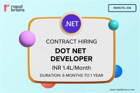 Rapidbrains On Linkedin Rapidbrains Is Looking For Remote Contractors For The Position Of Dot Net