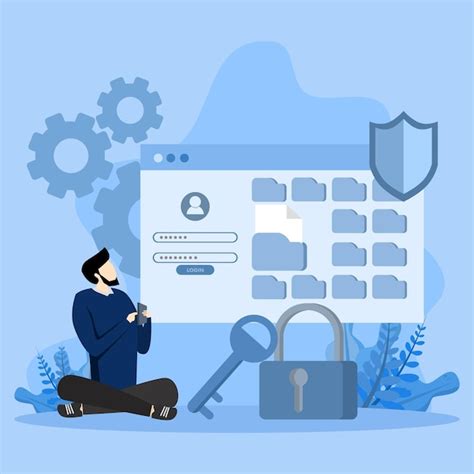 Premium Vector Document And Data Security Concept Characters Use Cyber Security Services To