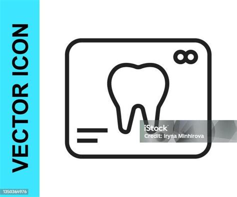 흰색 배경에 격리 된 치아 아이콘의 검은 줄 X 선 치과 엑스레이 방사선 이미지 벡터 아이콘에 대한 스톡 벡터 아트 및 기타 이미지 아이콘 치아 건강 X 레이