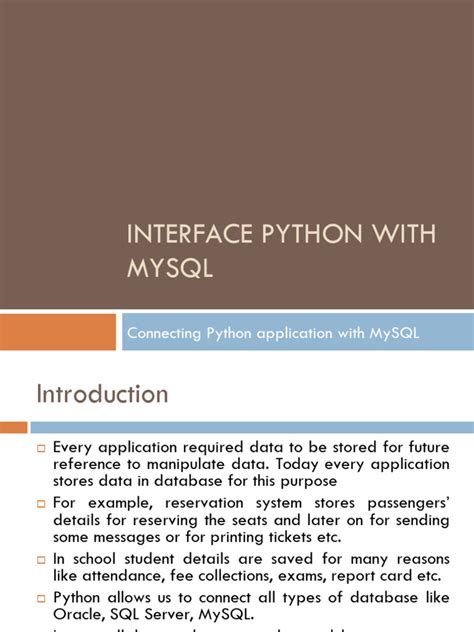 Interface Python With Mysql 1 Pdf My Sql Databases