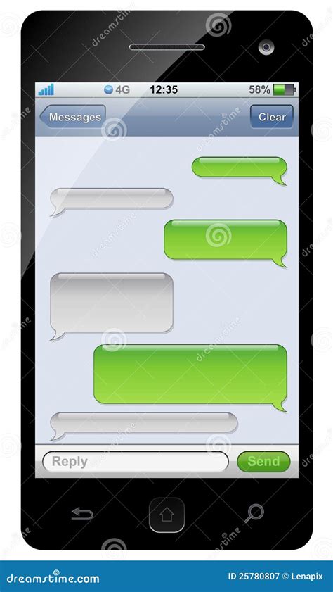 Smartphone Sms Chat Template Stock Vector Illustration Of Converse Network 25780807